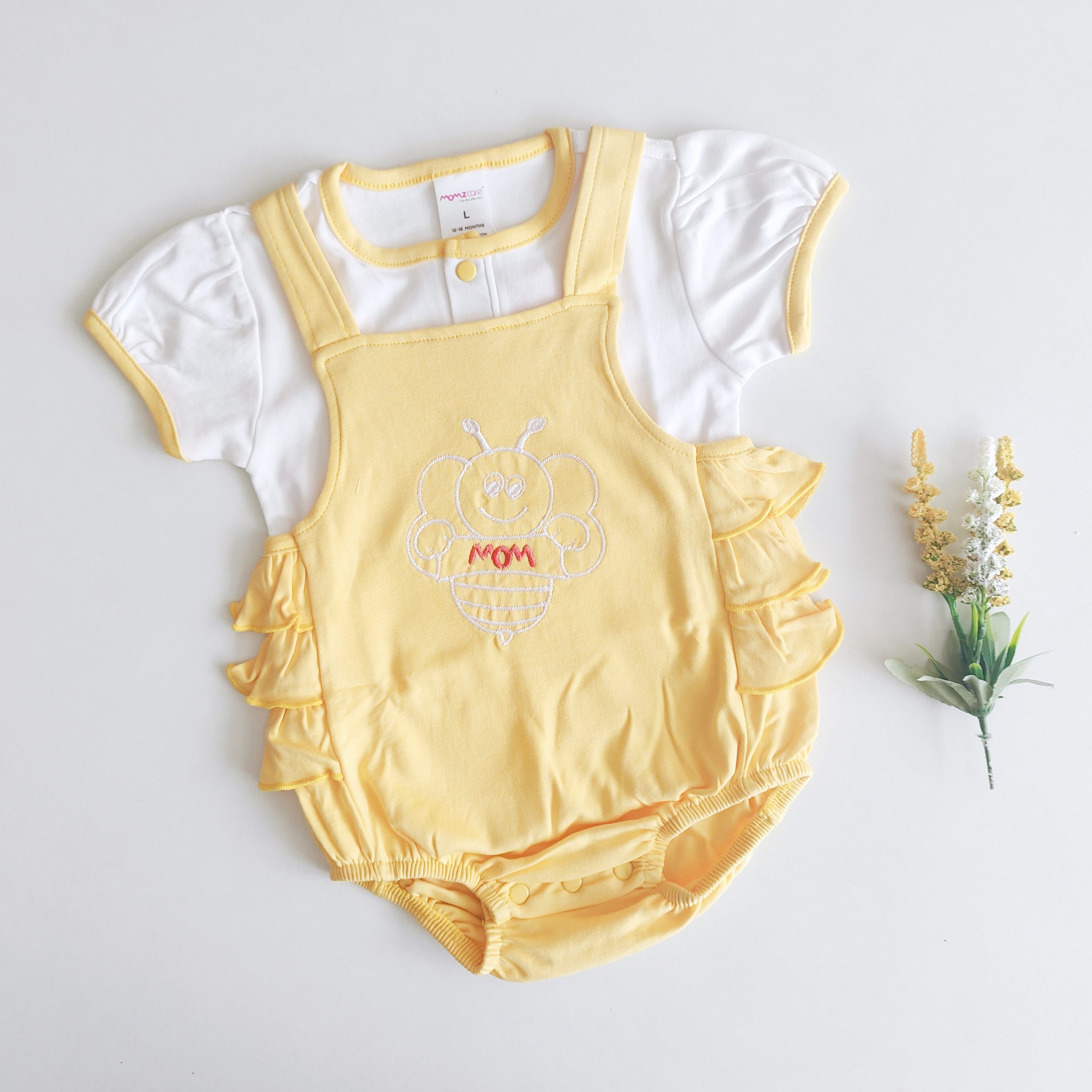 Girls Romper/Onesie half sleeve - JENNY -Yellow - Pretty Plums