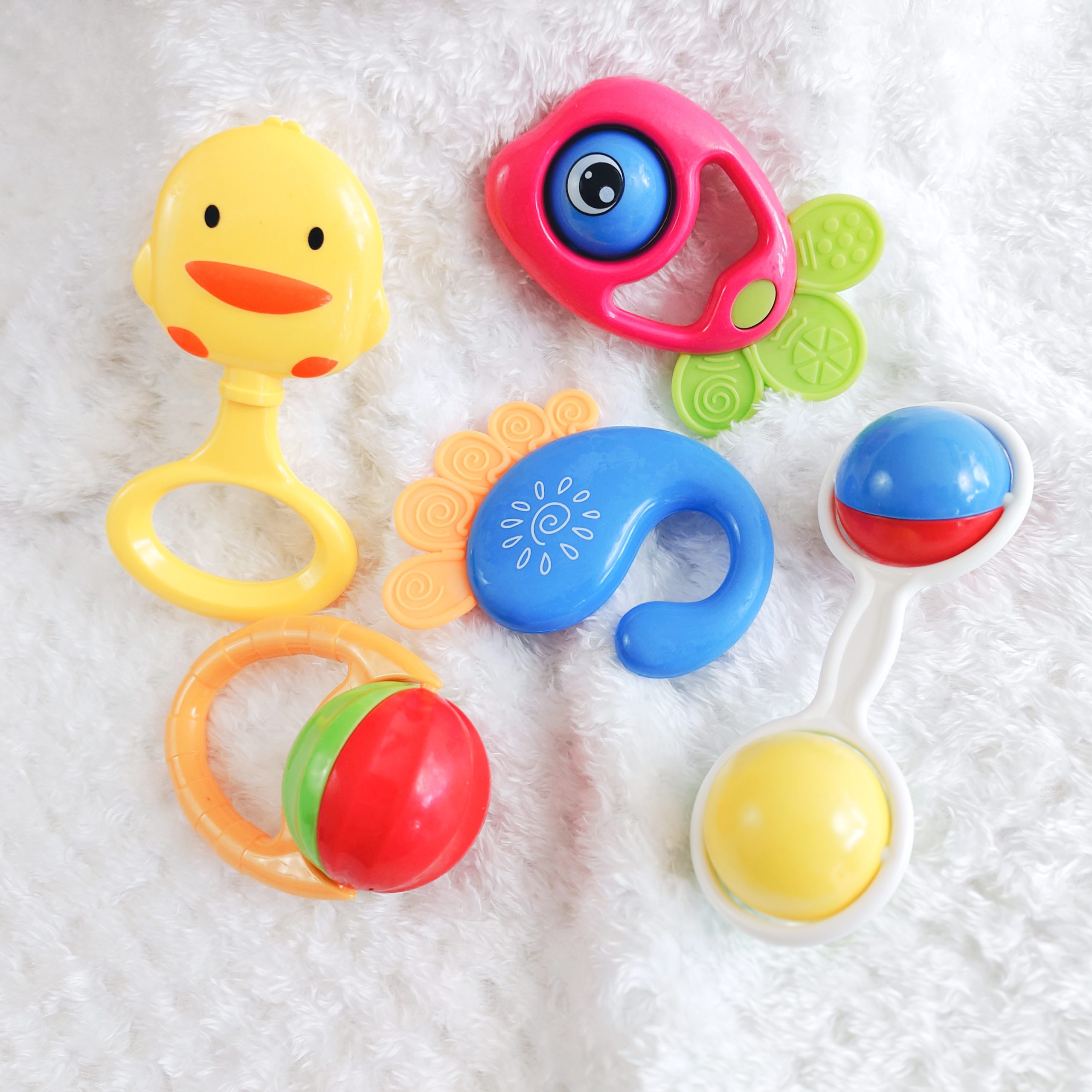 Baby Rattle Set - NRRATTLE05-Fish and Foot - Pretty Plums