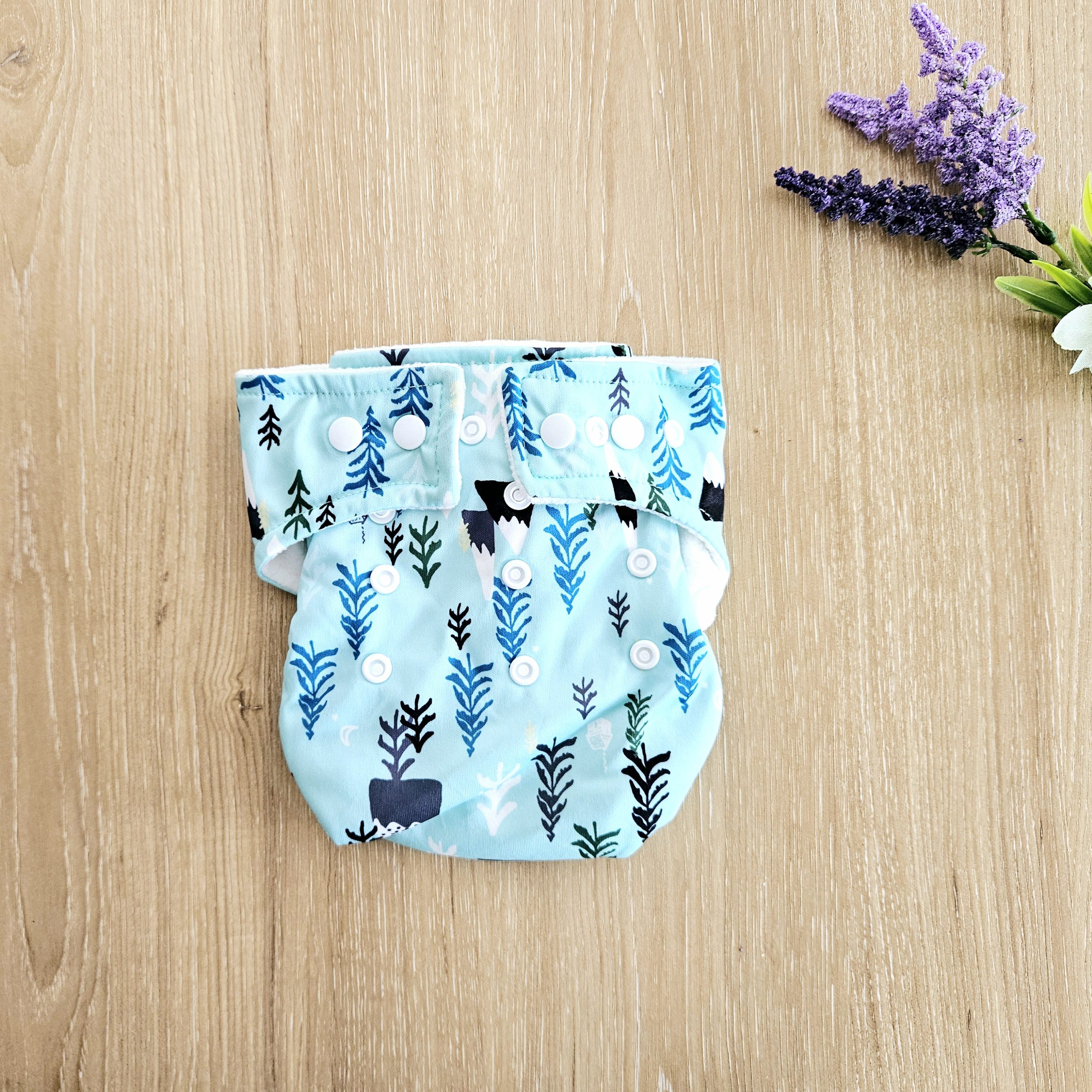 Reusable Fabric Diaper/Cloth Diaper- CDP2- Green with Tree - Pretty Plums