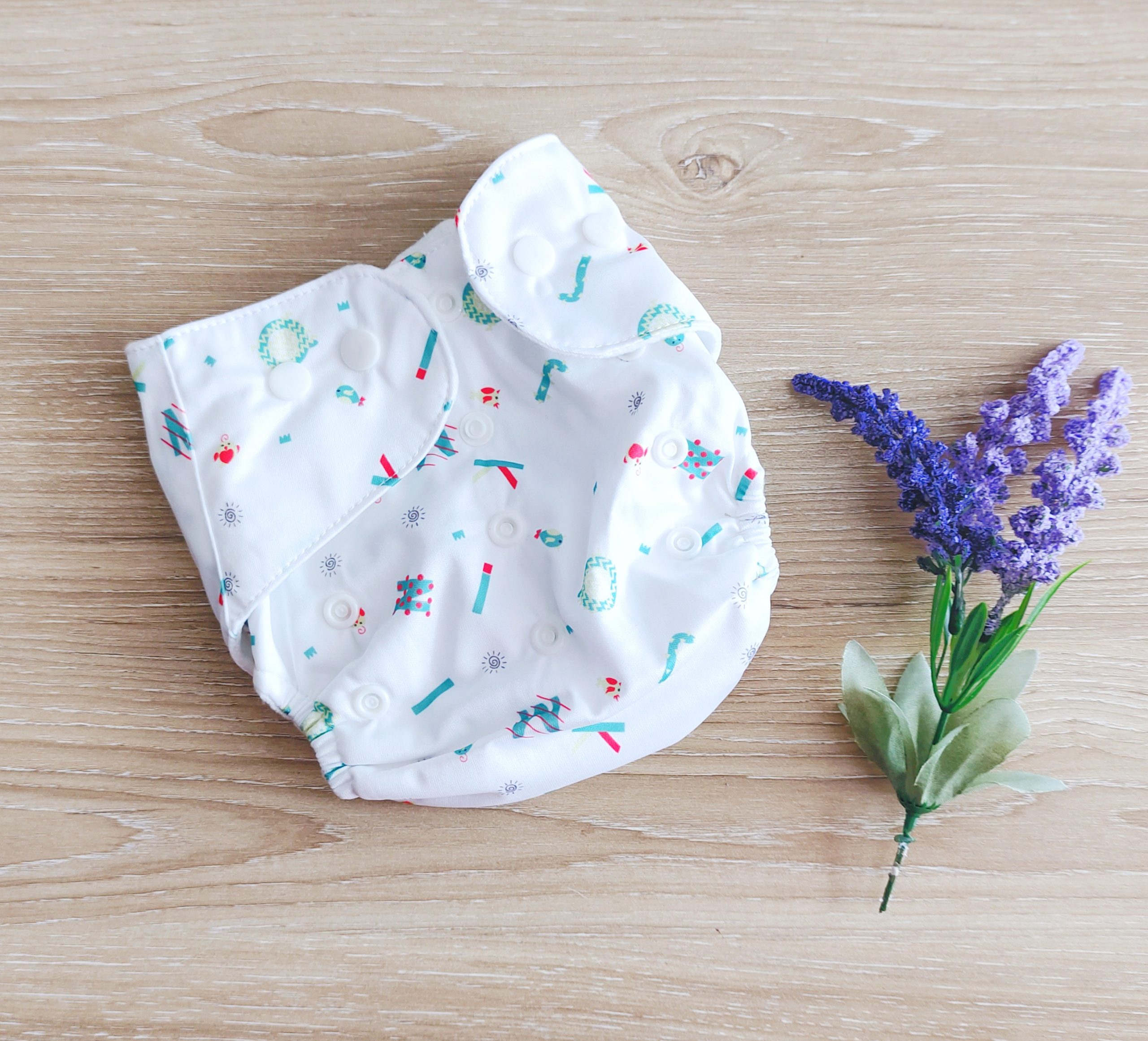 Reusable Fabric Diaper/Cloth Diaper- CDP2- Small alphabets - Pretty Plums