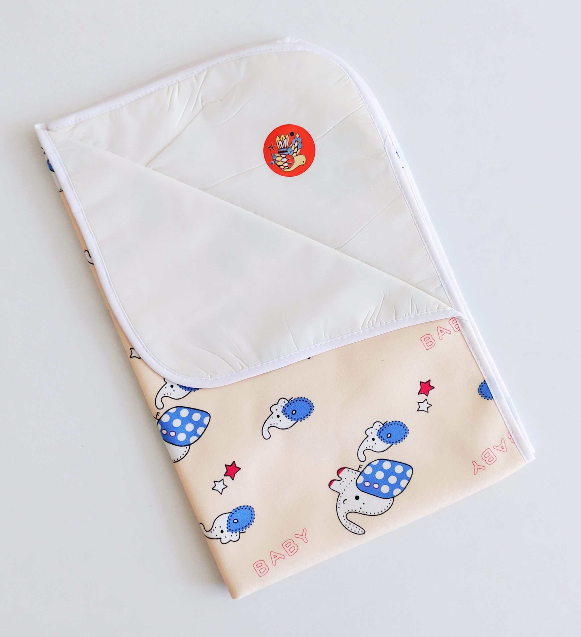 Baby Diaper Changing Sheets - NRDS3 - Cream Elephants - Pretty Plums