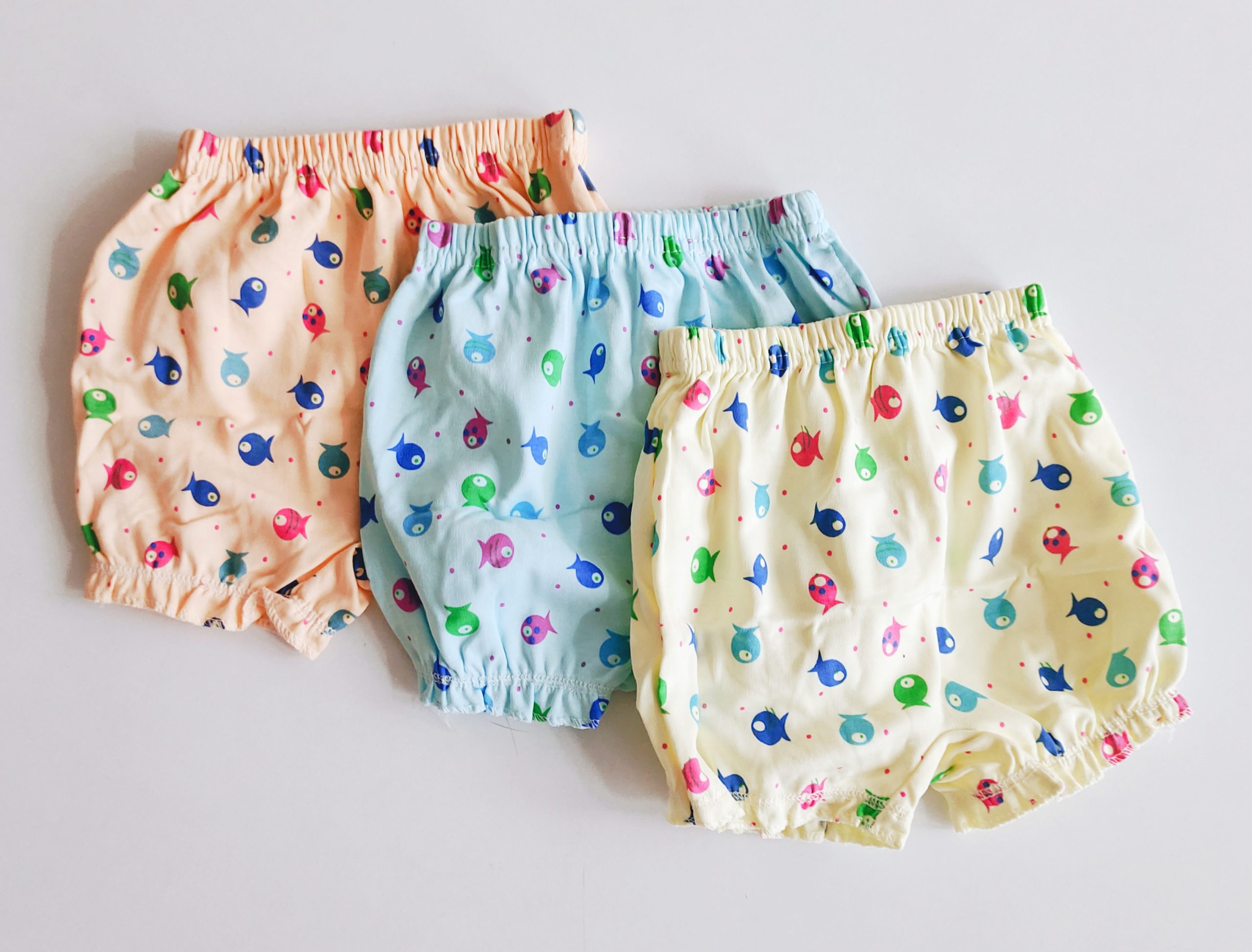 Girls Bloomer - Pack of 3 - NRBP - Color Fish - Orange, Sky Blue ...