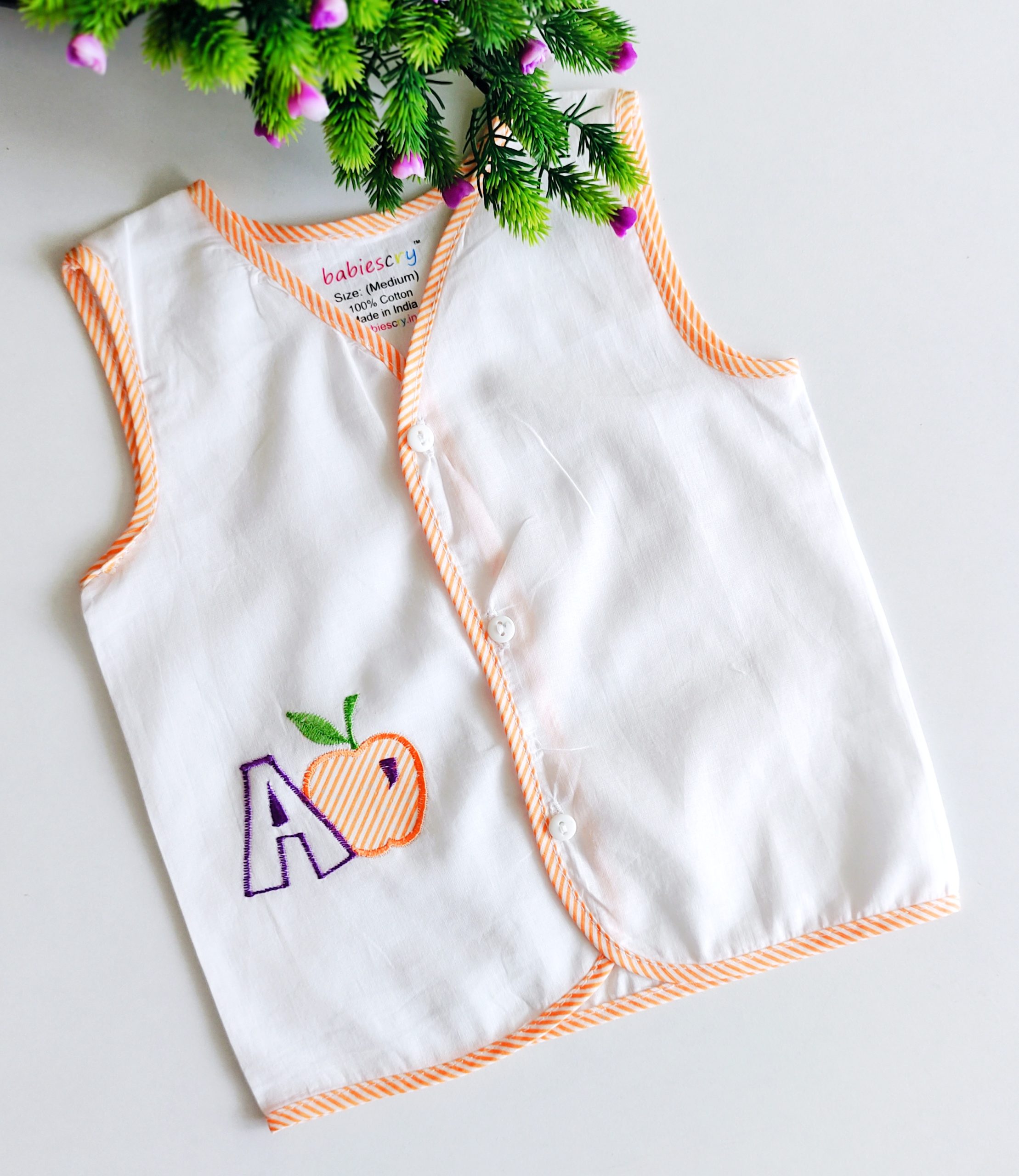 Jhabla sleeveless - VCJH - Orange Border - Pretty Plums