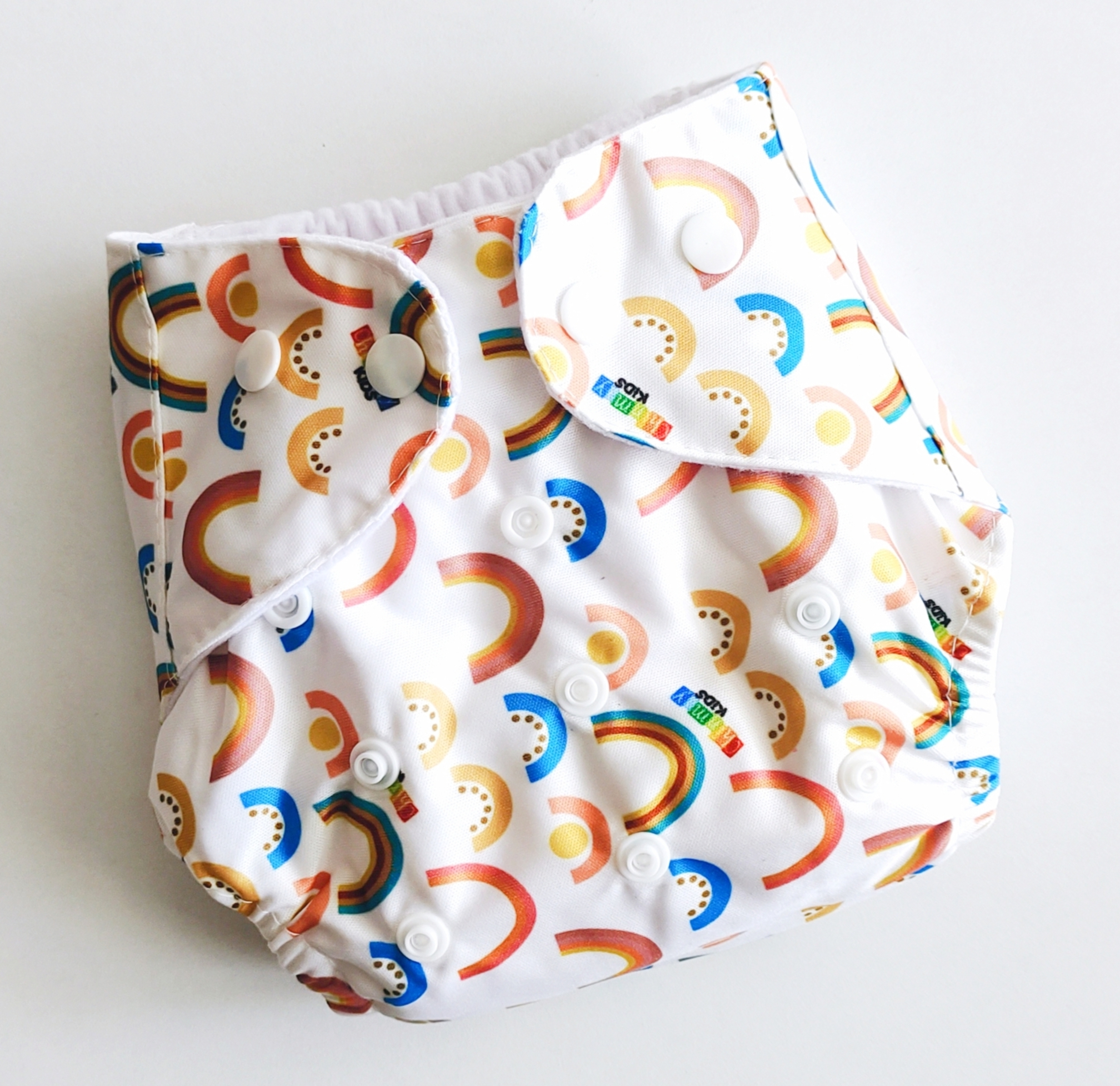 Reusable Fabric Diaper/Cloth Diaper- CDP2 - Rainbows - Pretty Plums