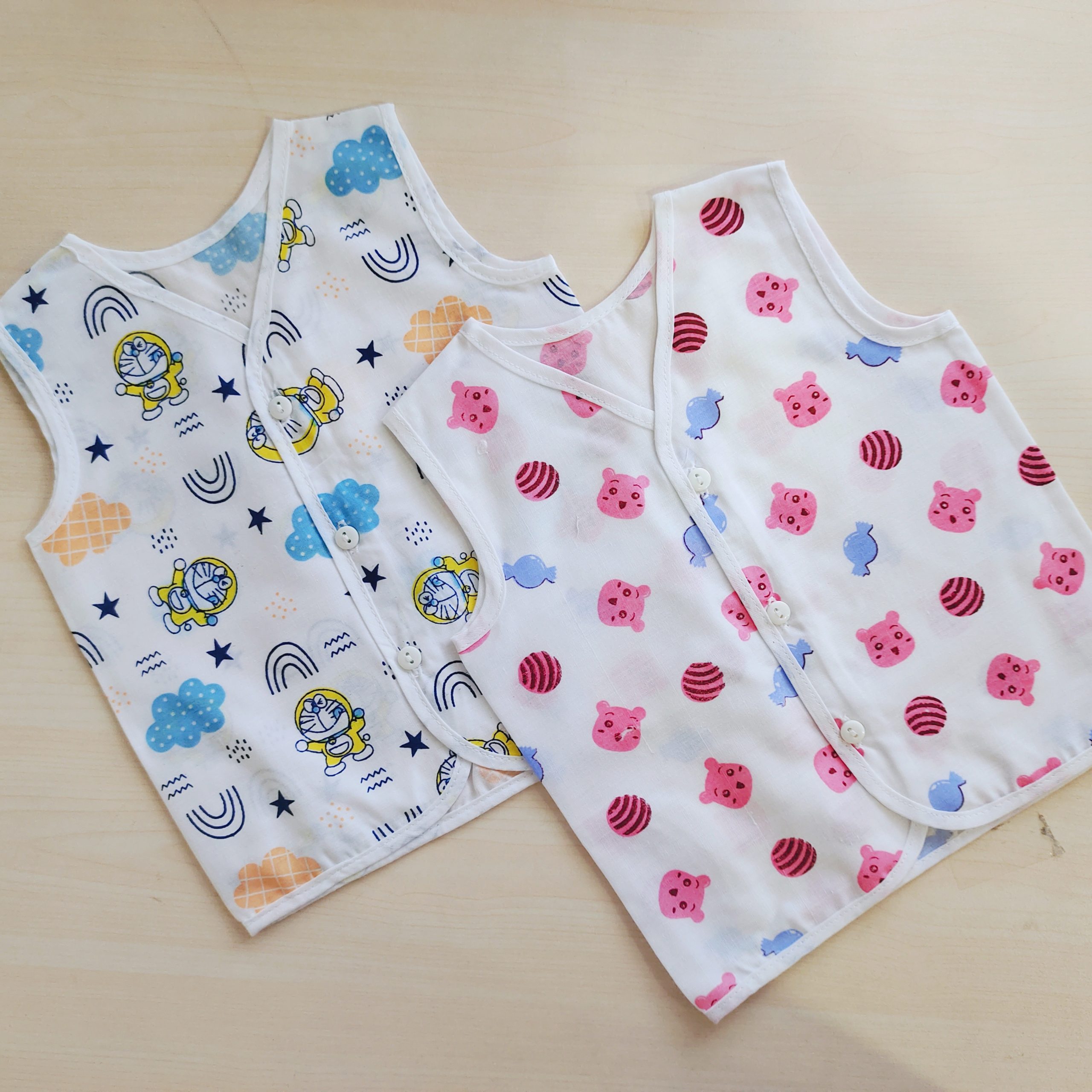 Jhabla sleeveless - VCJH -Pink Teddy and Blue cloud - Pretty Plums