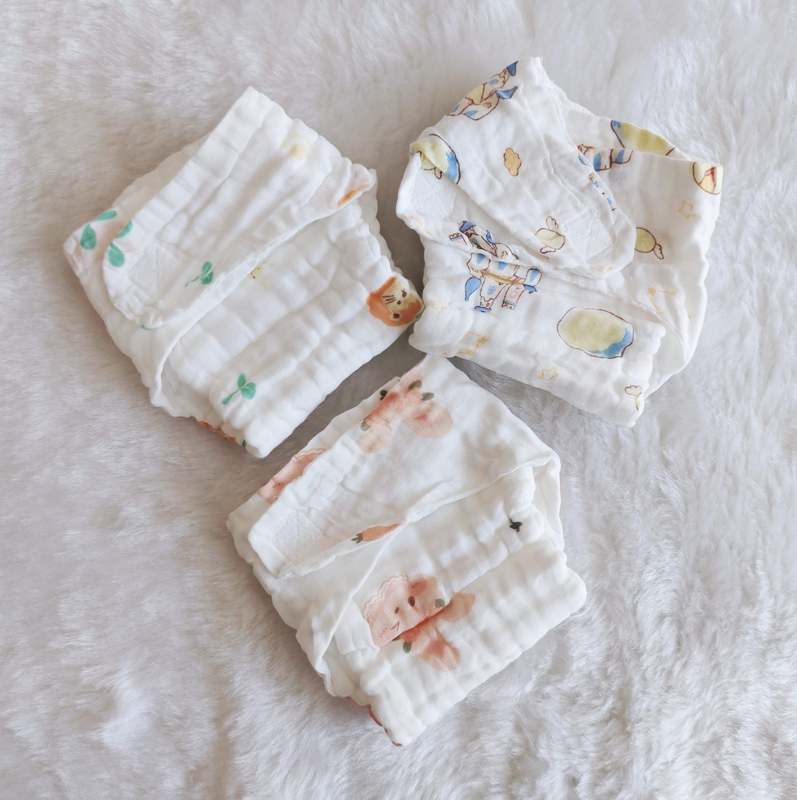 Assorted Crinkled Muslin Nappy – VCMNP - Ultra-Soft, 4-Layer Comfort ...