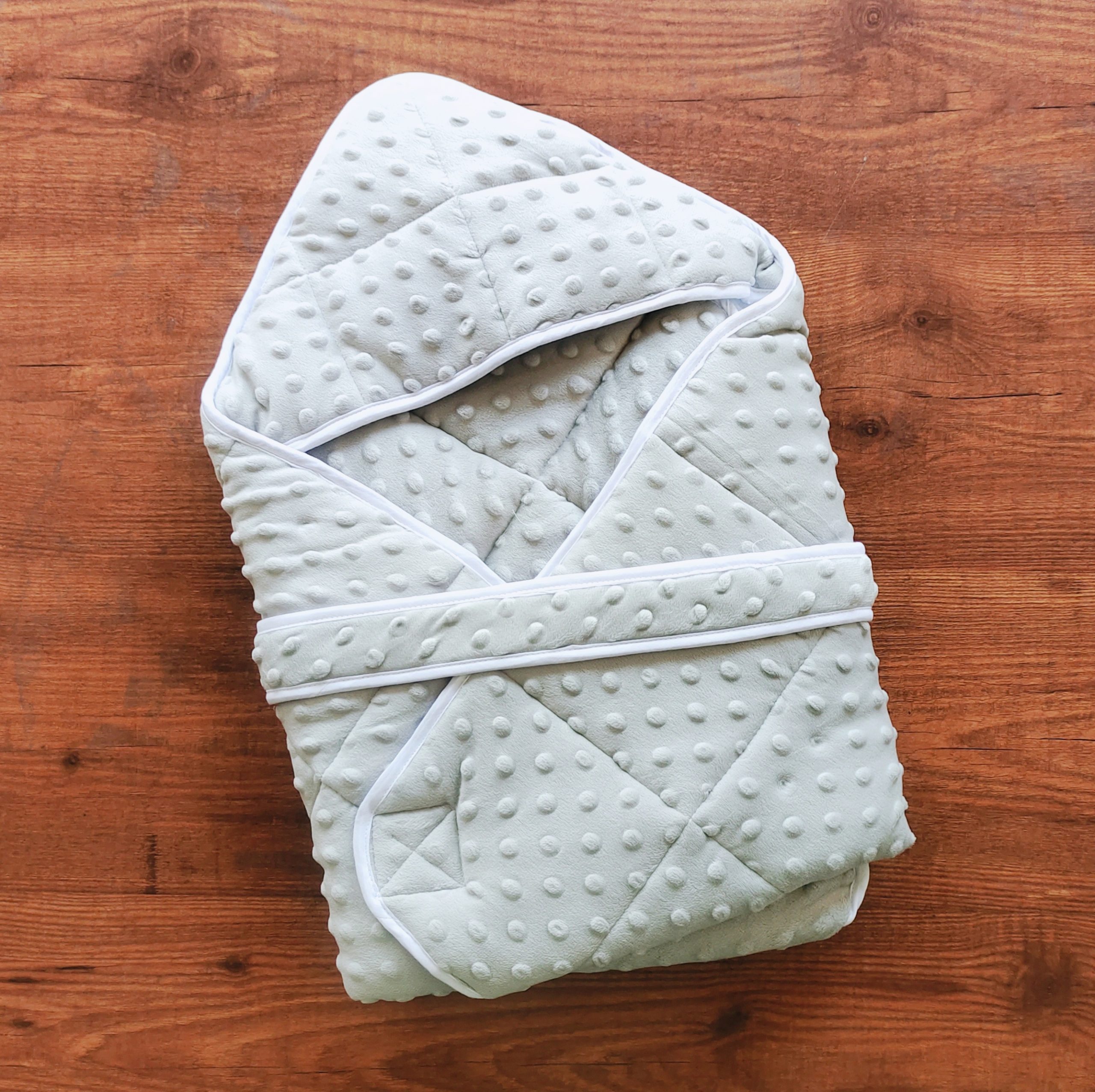 Velvet Baby Wrapper cum Sleeping bag - 77x 77cm - SW - Grey - Pretty Plums