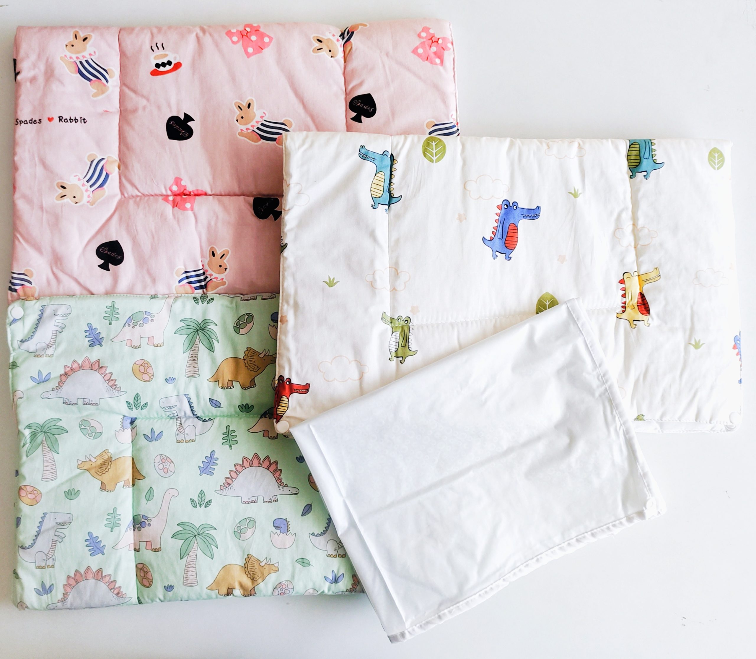 Diaper Changing Sheet - DS - Combo Pack of 3 - Green Dino and Coconut ...