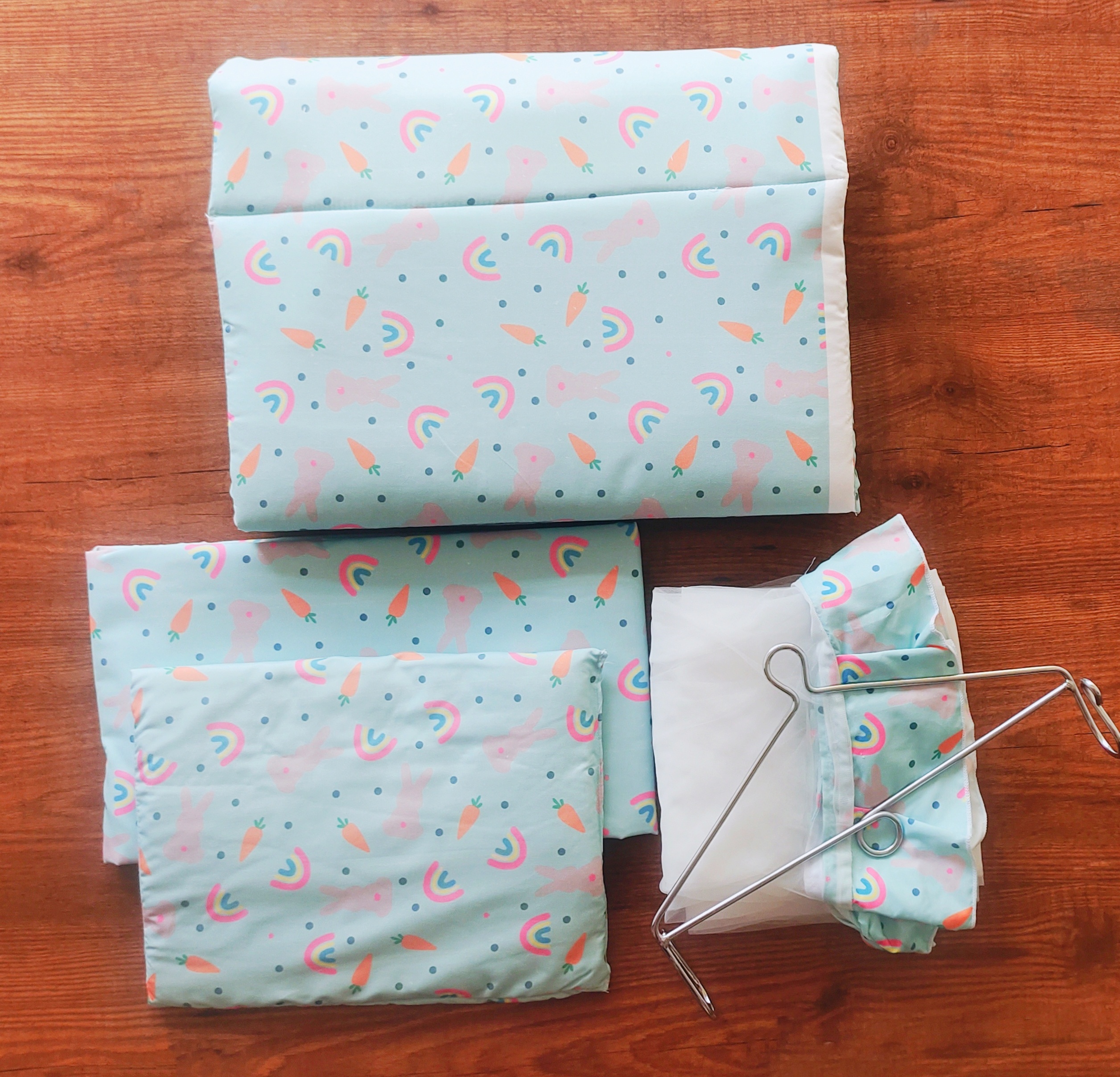 Cotton Cradle with Net, Bed, Pillow & Hanger – Pack of 5- Pista Green ...