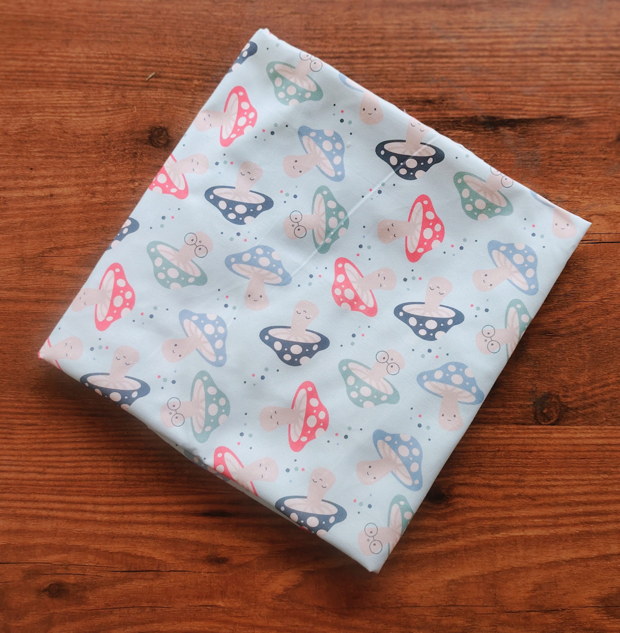 Cotton Nursing Gown - NG1 - Light Blue with colourful Mashroom - Pretty ...