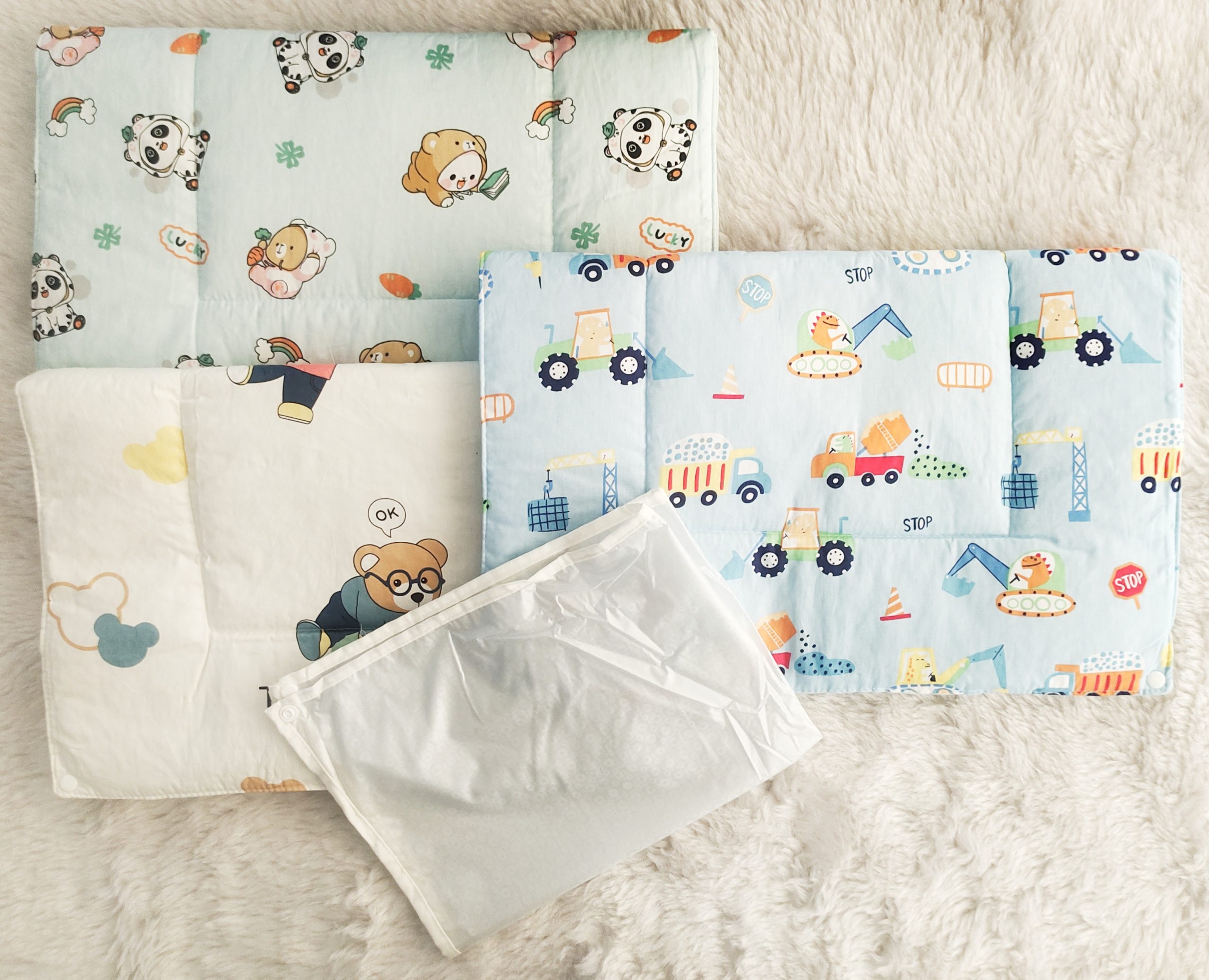 Diaper Changing Sheet - DS - Combo Pack of 3 - Green with Rabbit ...