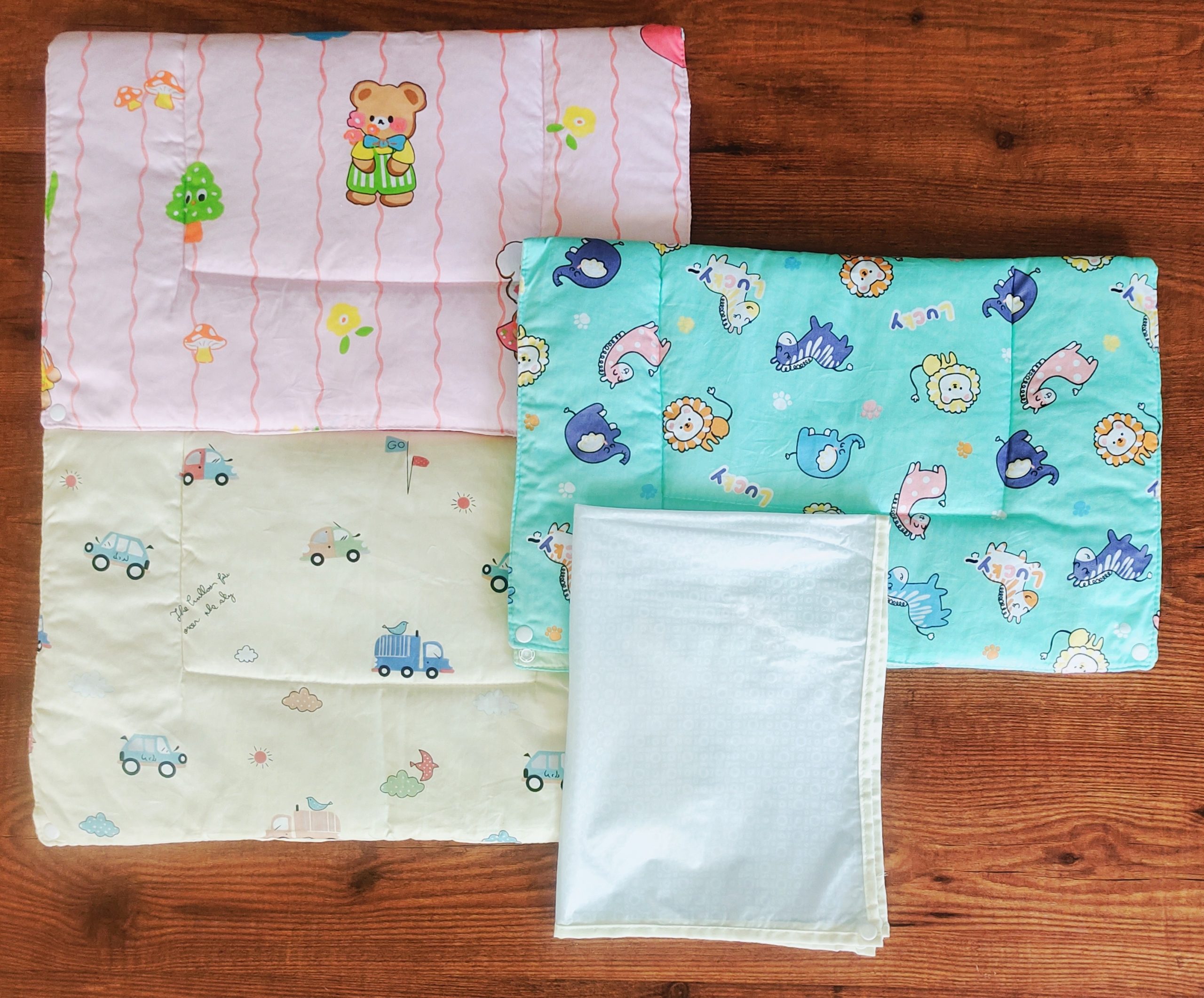 Diaper Changing Sheet - Combo Pack of 3 - Pink with Rabbit + Animals ...
